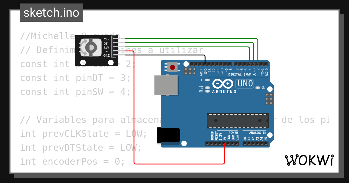 Lectura De Un Encoder Rotatorio Ky 040 Michelle Quevedo Wokwi Esp32 Stm32 Arduino Simulator 5453