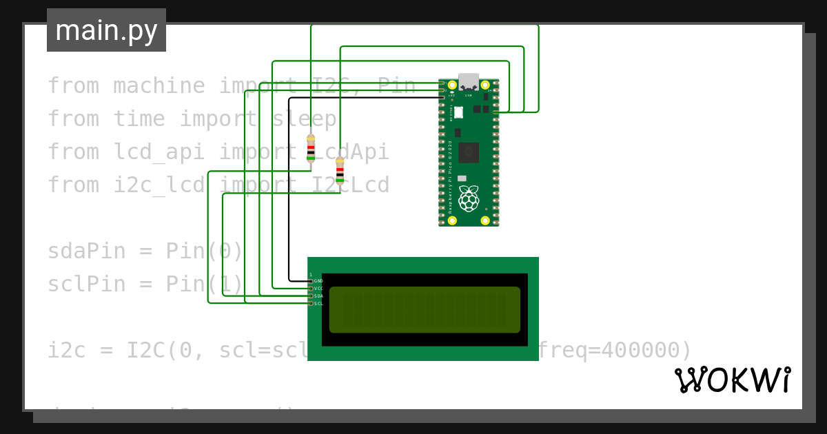 Micropython To Lcd16x2i2c Wokwi Esp32 Stm32 Arduino Simulator