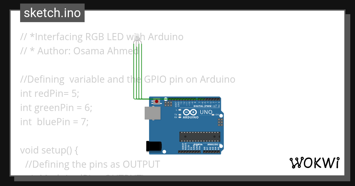 Multi Colour Led Light Wokwi Esp32 Stm32 Arduino Simulator 