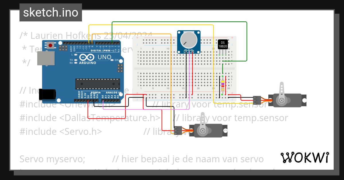 Tempsensor Met Servo Wokwi Esp32 Stm32 Arduino Simulator 