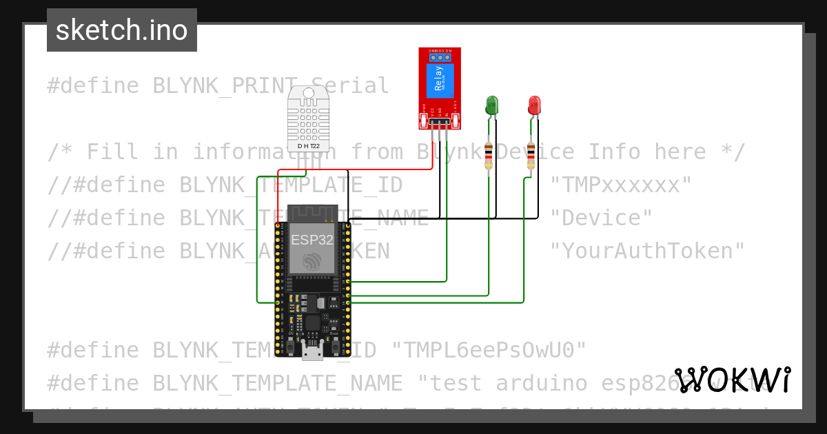 Temp Sensor For Control Relay Wokwi Esp32 Stm32 Arduino Simulator