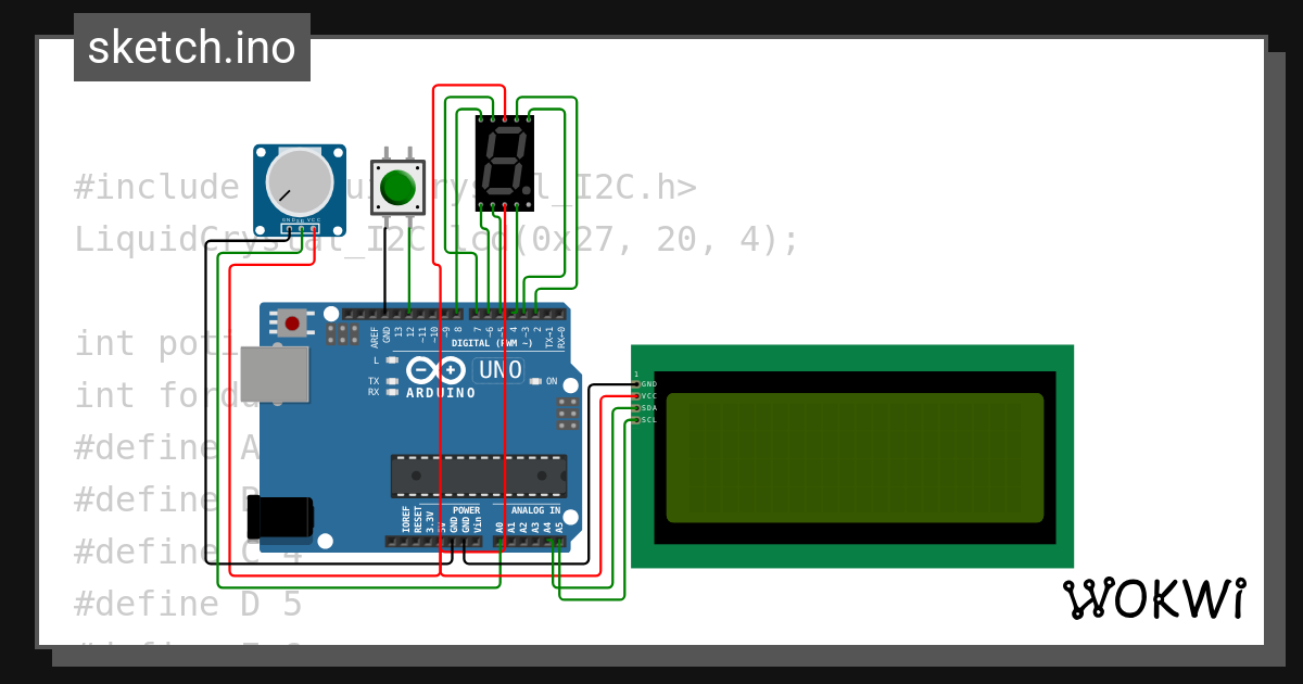 7szegmenskorbefut Poti Wokwi Esp32 Stm32 Arduino Simulator
