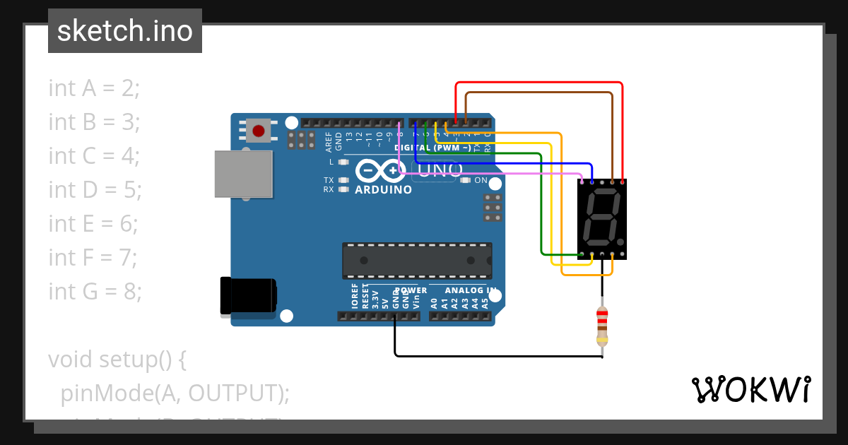 nombre con un display - Wokwi ESP32, STM32, Arduino Simulator