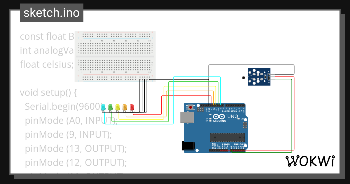 ANALOG TEMPERATURE SENSOR (ACTIVITY 6 - AMAC) - Wokwi ESP32, STM32, Arduino Simulator