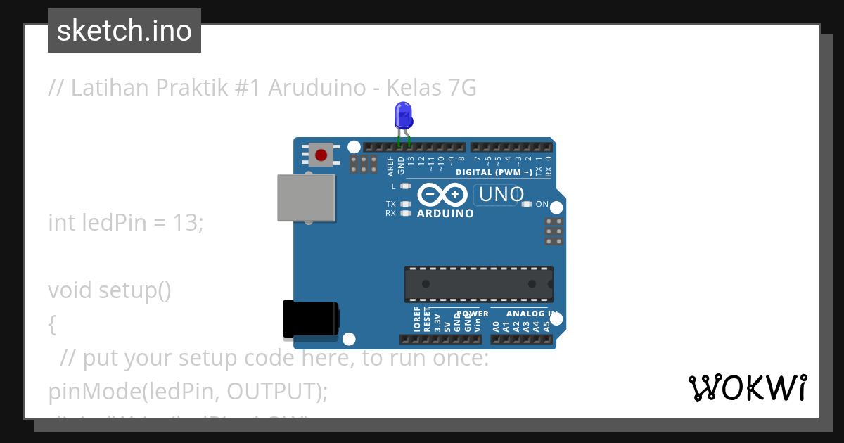 Pratik 1 Led Anjani 7g Wokwi Esp32 Stm32 Arduino Simulator 0570