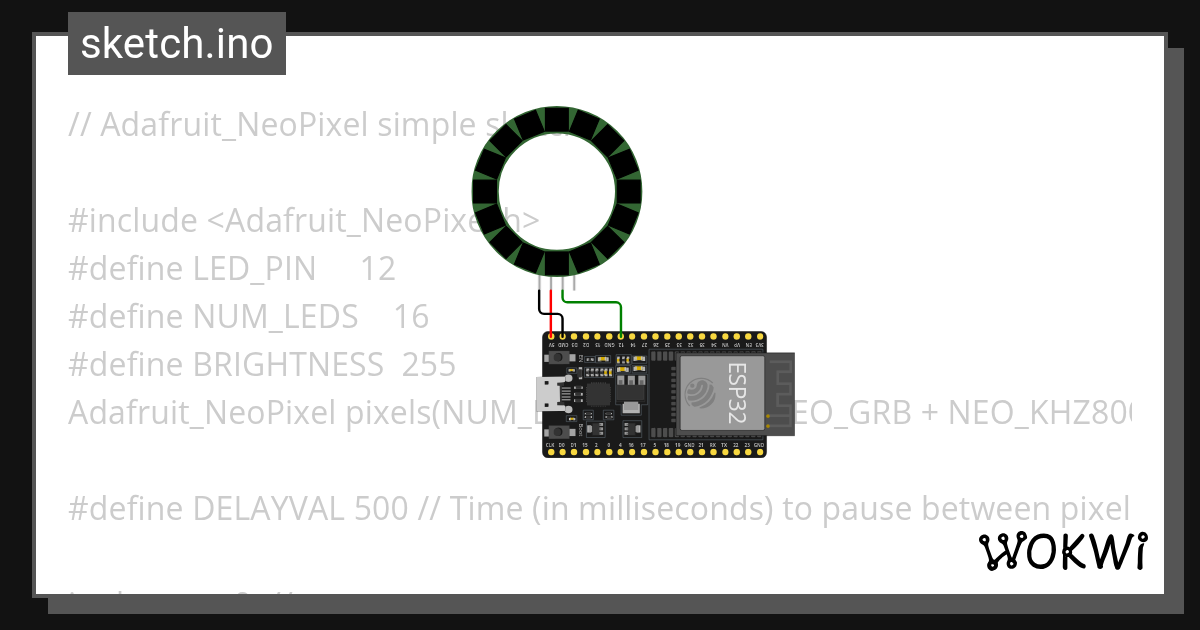 NeoPixel Task - Wokwi ESP32, STM32, Arduino Simulator