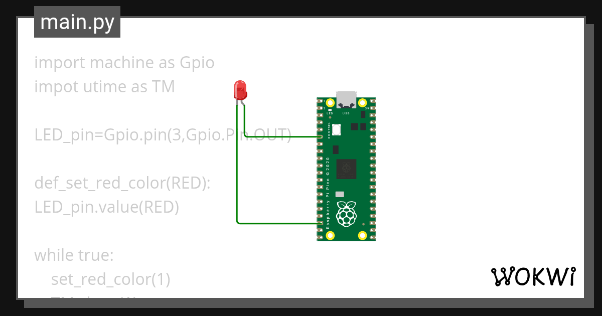 LED.py - Wokwi ESP32, STM32, Arduino Simulator