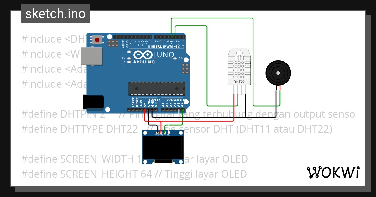 suhu ruanagan dengan buzzer - Wokwi ESP32, STM32, Arduino Simulator