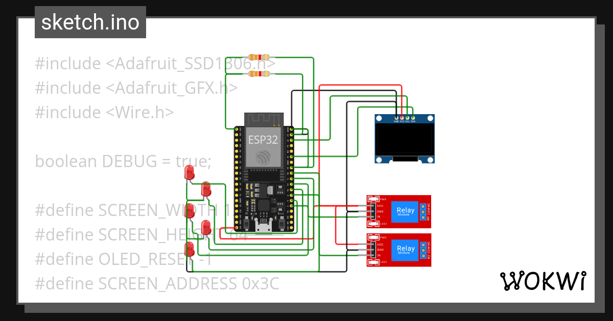 mein esp8266 3 RE outs - Wokwi ESP32, STM32, Arduino Simulator