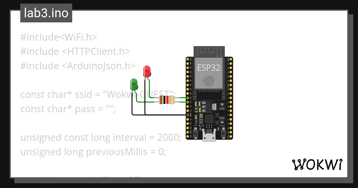 Lab3 - Wokwi ESP32, STM32, Arduino Simulator