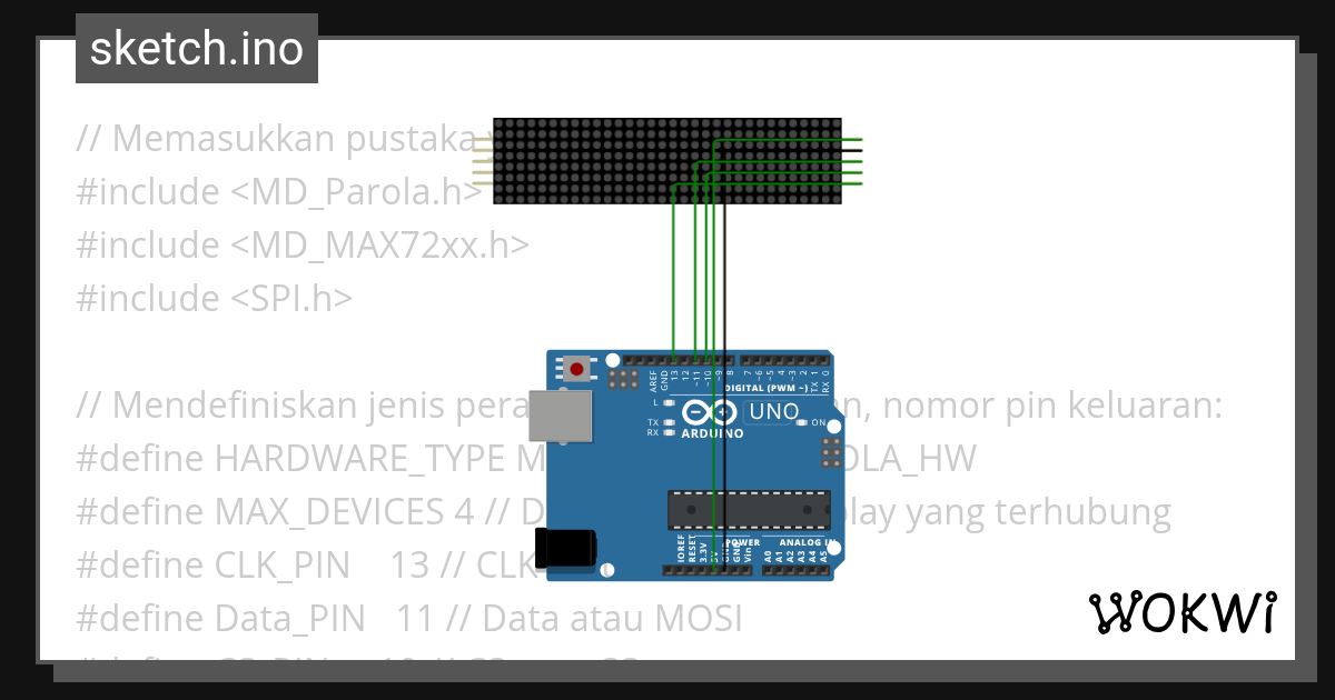 DOT MATRIX ODION - Wokwi ESP32, STM32, Arduino Simulator
