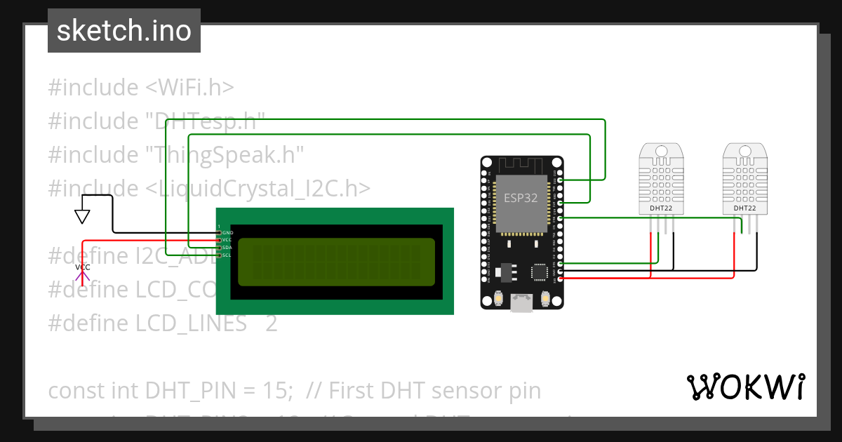 humidity and temperature - Wokwi ESP32, STM32, Arduino Simulator