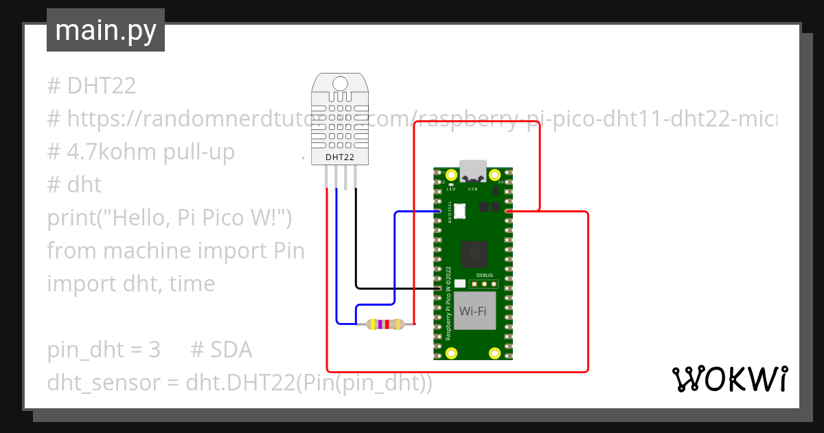 DHT22 - Wokwi ESP32, STM32, Arduino Simulator