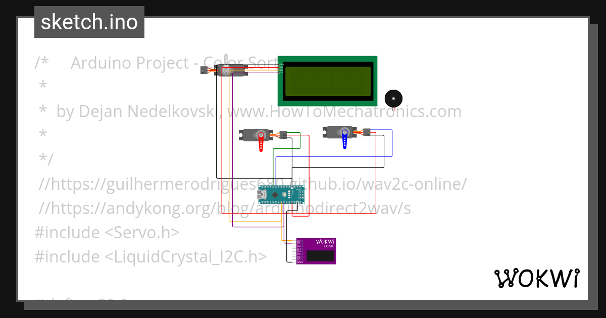 Color Sorter - Wokwi ESP32, STM32, Arduino Simulator