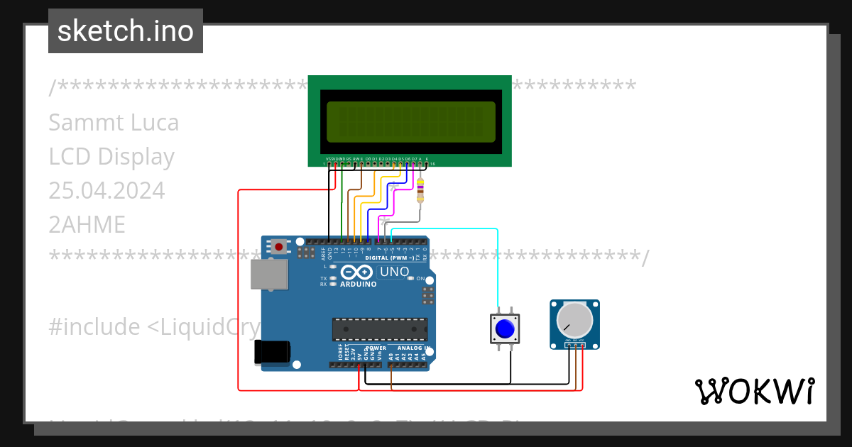 LCD Display - Wokwi ESP32, STM32, Arduino Simulator