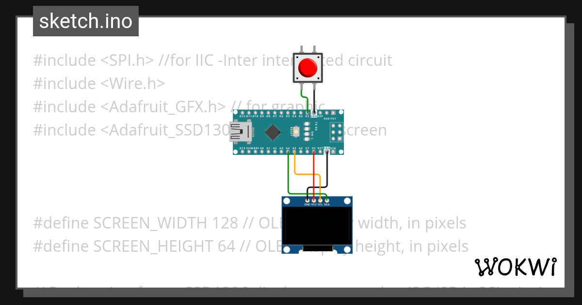Jumping Dino Game - Wokwi ESP32, STM32, Arduino Simulator
