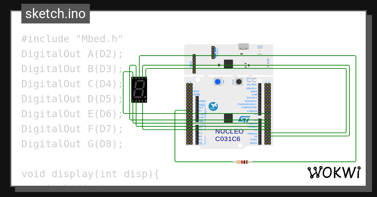 Sevensegment Wokwi Esp32 Stm32 Arduino Simulator