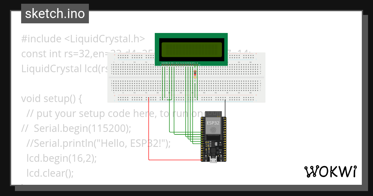 Led 1602 胡海波 Wokwi Esp32 Stm32 Arduino Simulator 3666