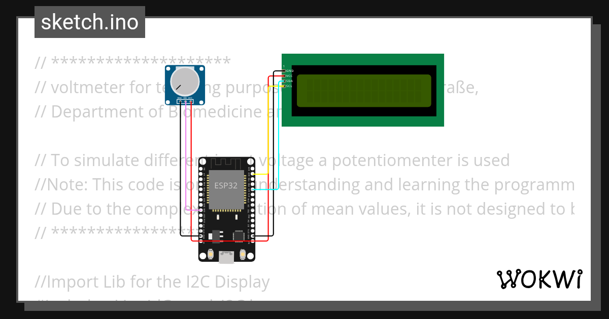 Voltmeter with Average - Wokwi ESP32, STM32, Arduino Simulator