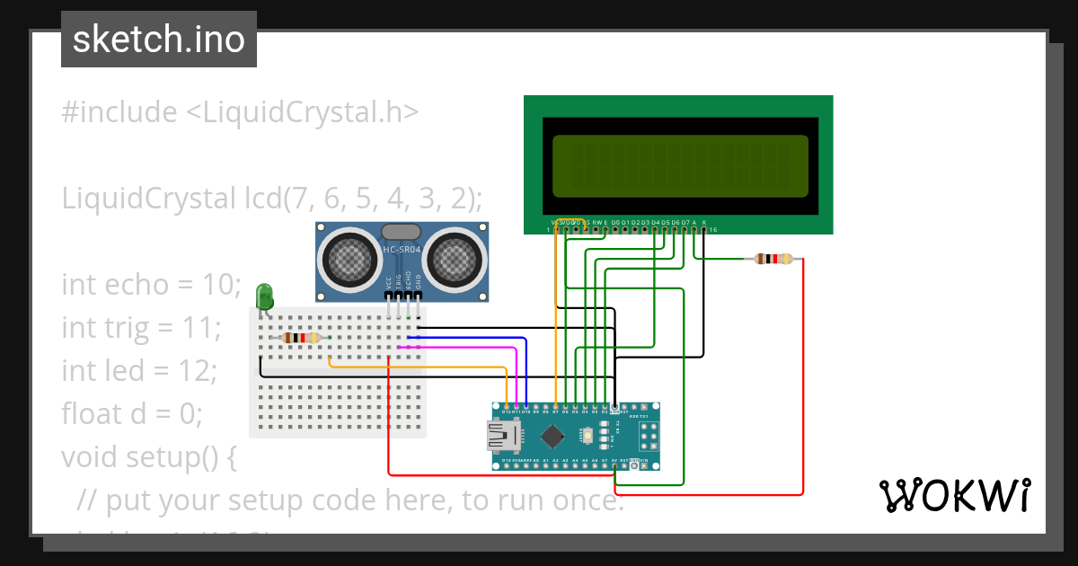 Ultrasonido+LCD Copytt - Wokwi ESP32, STM32, Arduino Simulator
