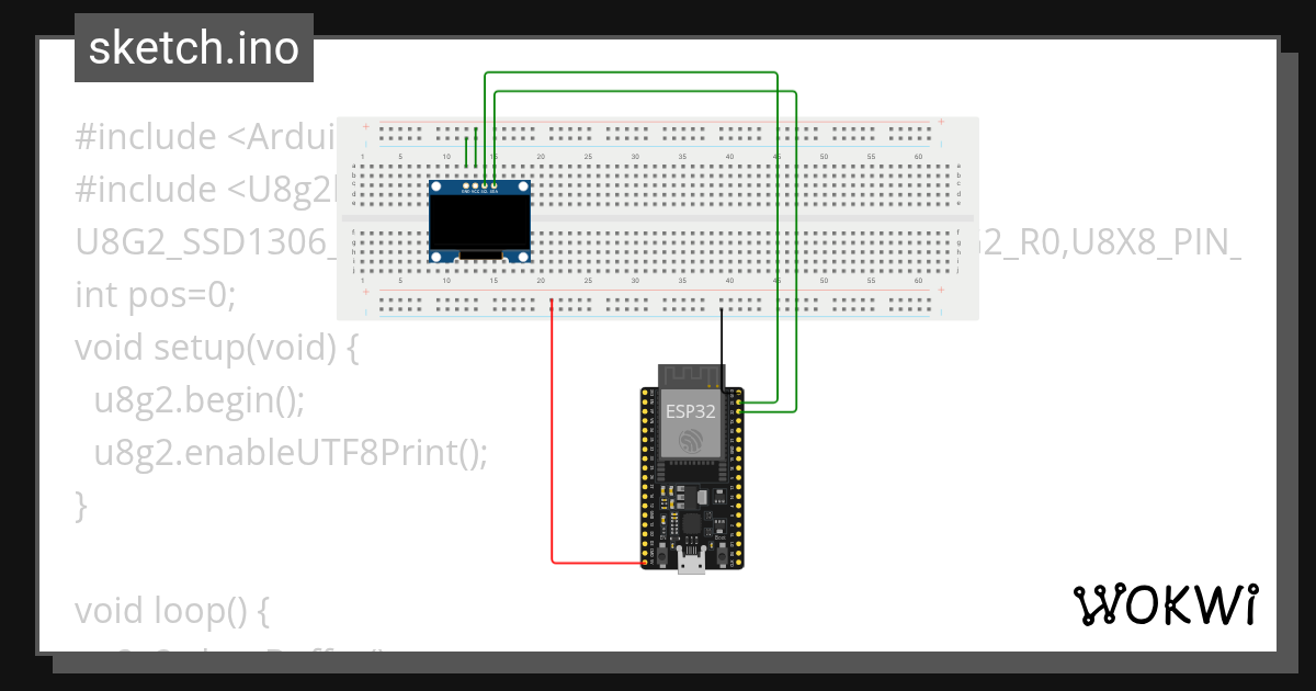 Oled显示 ——李诚俊 Wokwi Esp32 Stm32 Arduino Simulator