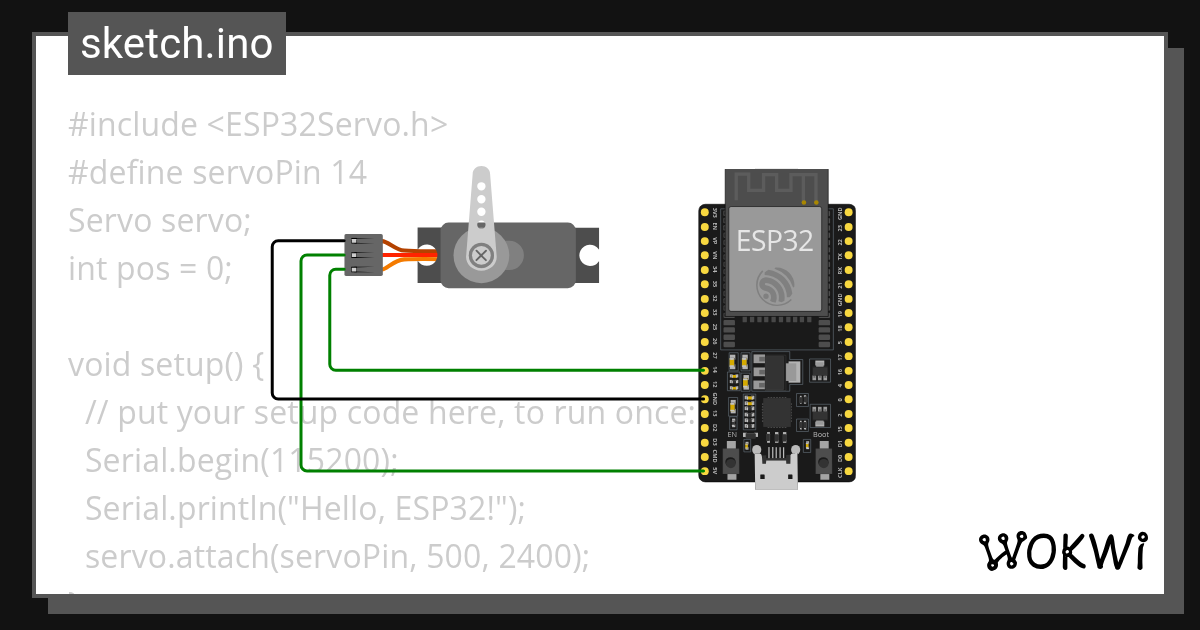 Servo Motor - Wokwi ESP32, STM32, Arduino Simulator