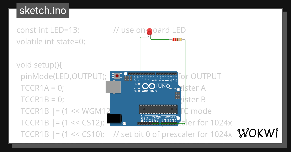 timer_led - Wokwi ESP32, STM32, Arduino Simulator