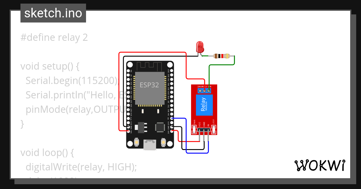 Relay - Wokwi ESP32, STM32, Arduino Simulator