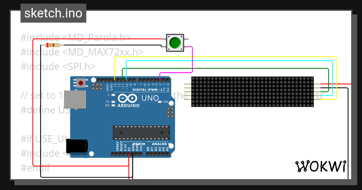 Display running - Wokwi ESP32, STM32, Arduino Simulator