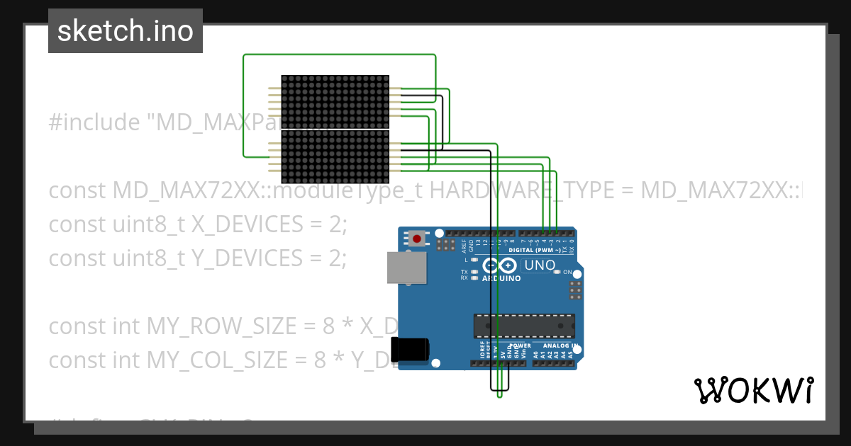 dotmatrix dimotor - Wokwi ESP32, STM32, Arduino Simulator
