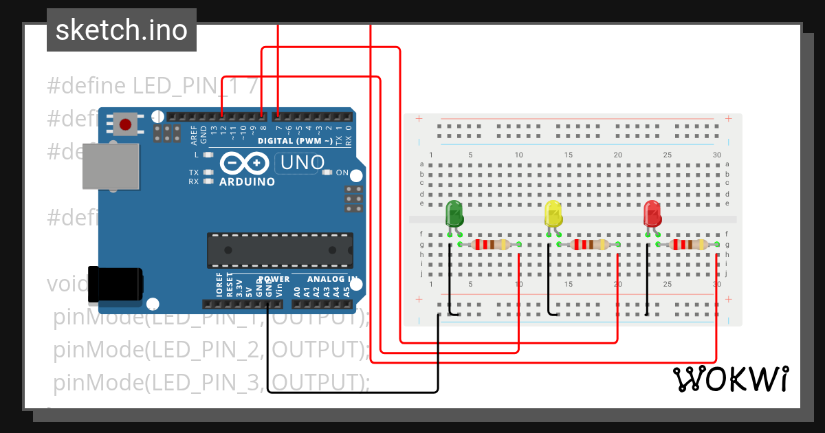 Traffic Light Sederhana - Wokwi ESP32, STM32, Arduino Simulator