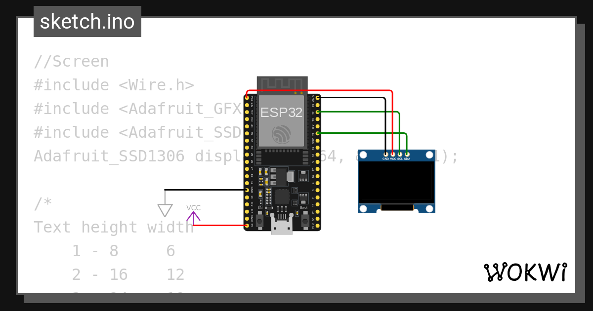 Test Screen Wokwi Esp32 Stm32 Arduino Simulator 2601