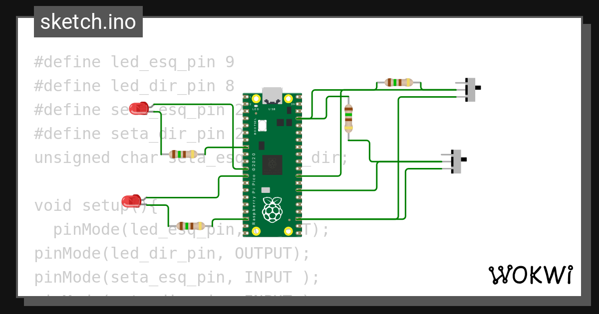 Led Seta Wokwi Esp32 Stm32 Arduino Simulator 