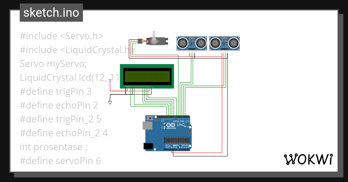 Tempat Sampah Otomatis Copy fix - Wokwi ESP32, STM32, Arduino Simulator