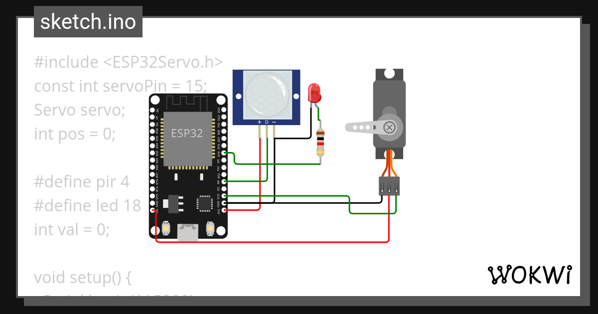 Output device- PIR - Wokwi ESP32, STM32, Arduino Simulator