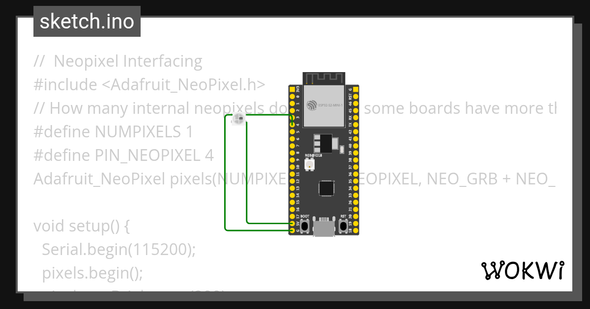 Neo Pixel Wokwi Esp32 Stm32 Arduino Simulator 