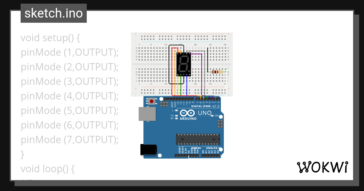 SEVEN SEGMENT DISPLAY - Wokwi ESP32, STM32, Arduino Simulator