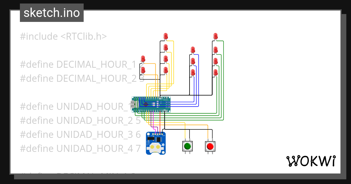Binary RTC - Wokwi ESP32, STM32, Arduino Simulator