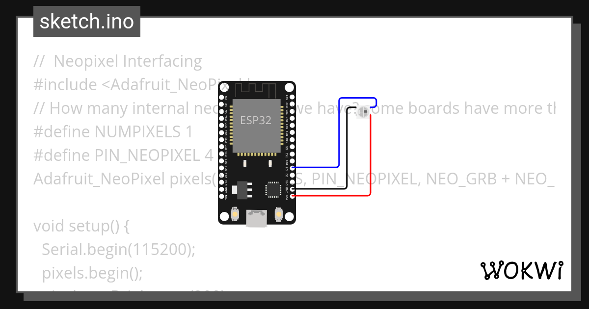 Neo Pixel - Wokwi ESP32, STM32, Arduino Simulator