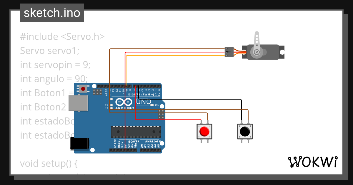 Control Servo con Pulsadores - Wokwi ESP32, STM32, Arduino Simulator Control Servo con Pulsadores - Wokwi ESP32, STM32, Arduino Simulator