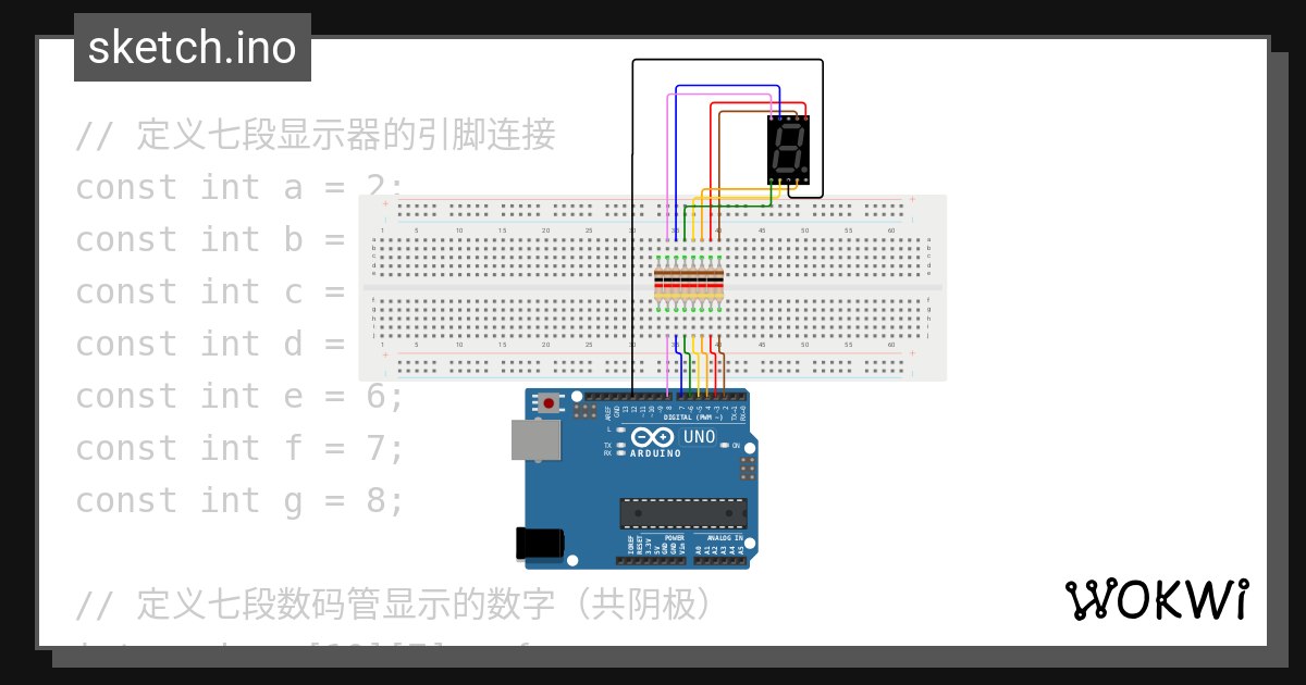 七段顯示器 1個 Wokwi Esp32 Stm32 Arduino Simulator