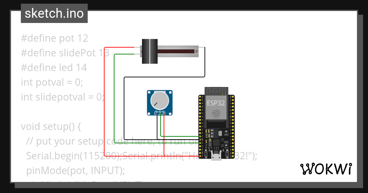 Potentiometer - Wokwi ESP32, STM32, Arduino Simulator
