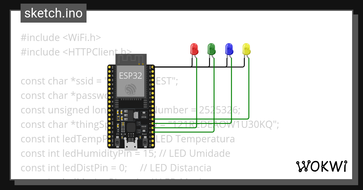 LEDS de Alerta - Wokwi ESP32, STM32, Arduino Simulator
