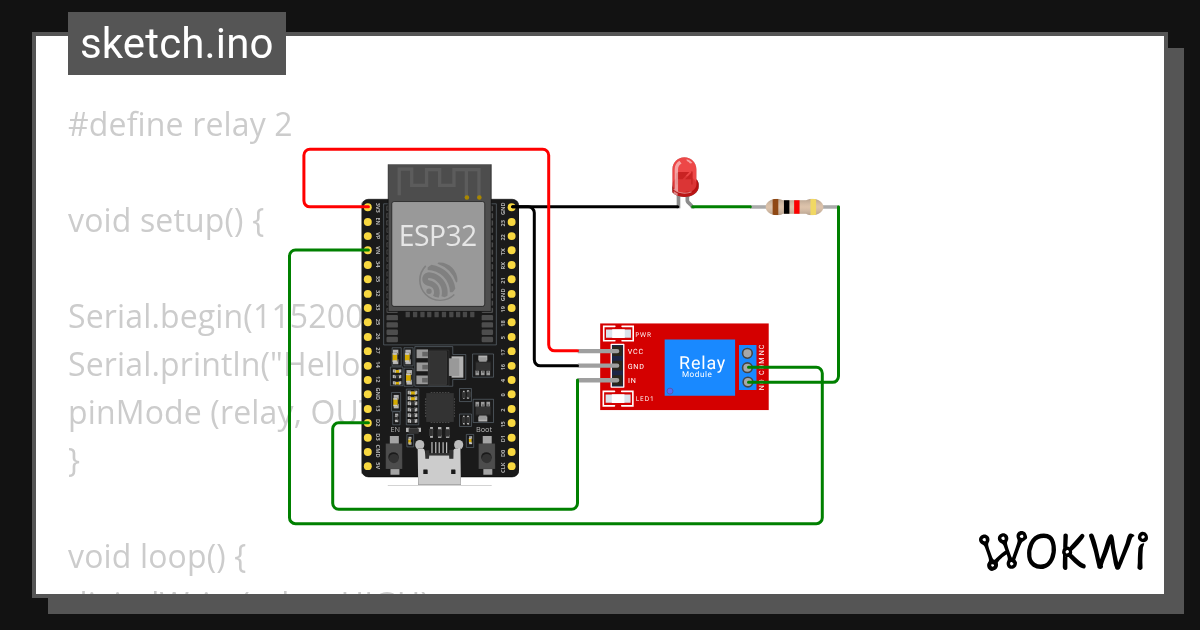Relay - Wokwi ESP32, STM32, Arduino Simulator