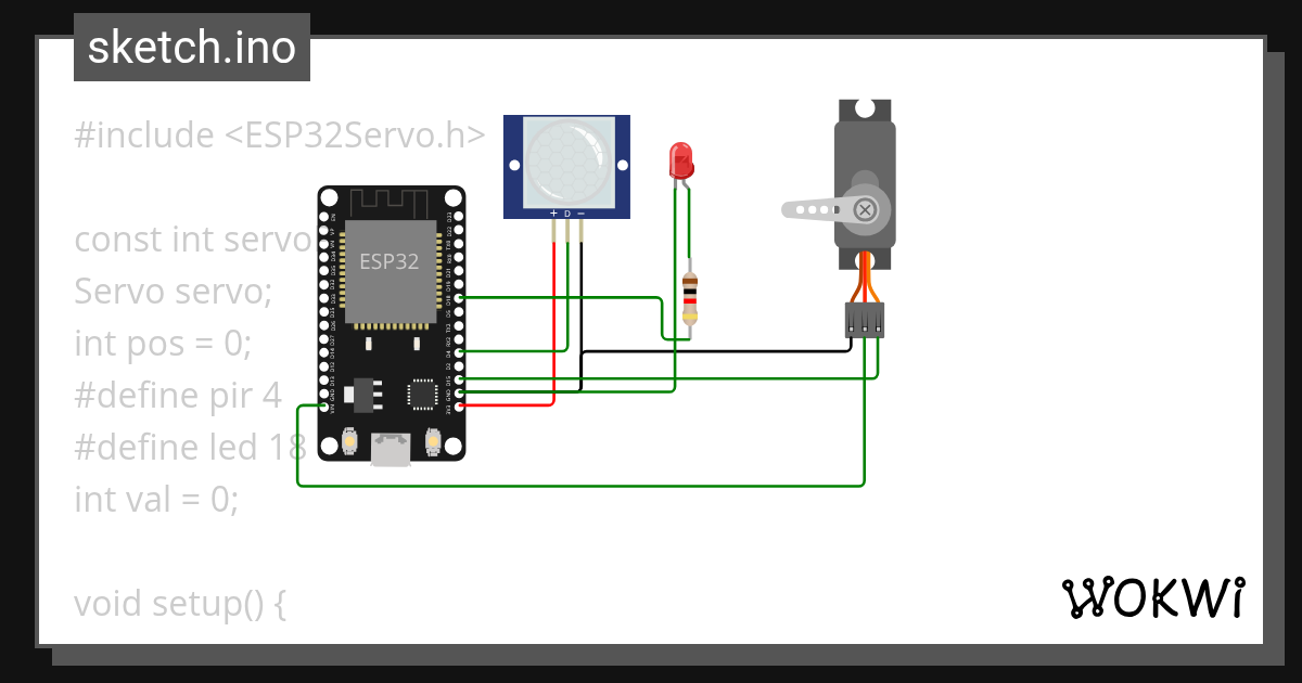 PIR - Wokwi ESP32, STM32, Arduino Simulator