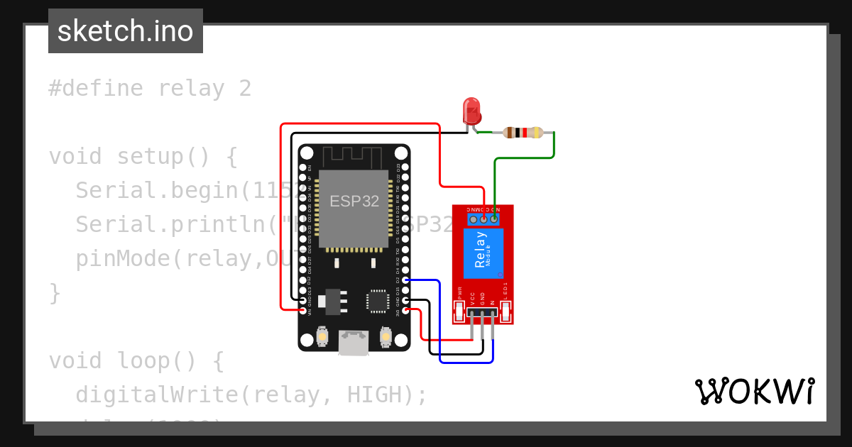 Relay Exp Wokwi Esp32 Stm32 Arduino Simulator 5536