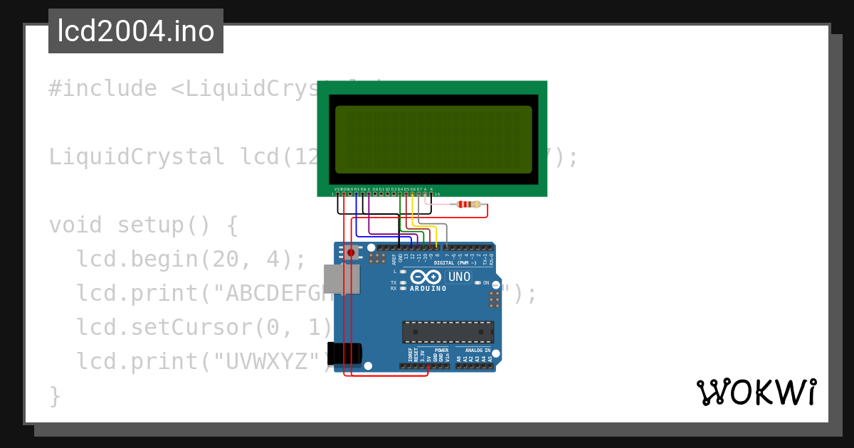 Lcd 2004 Bit Write Test Wokwi Esp32 Stm32 Arduino Simulator 8057