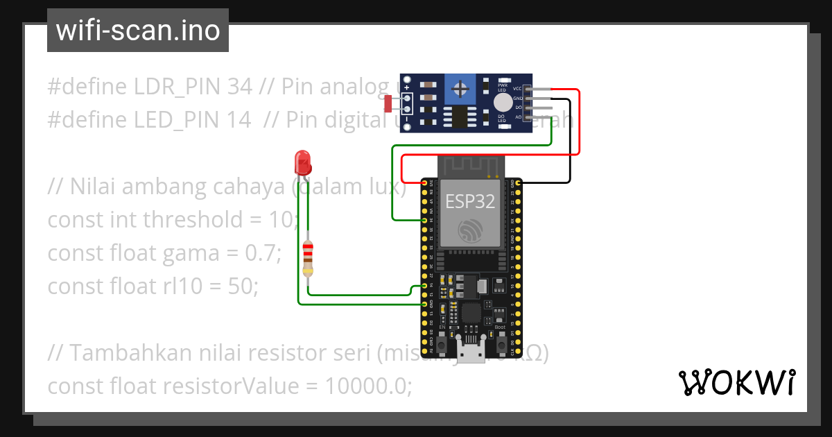 ldr.ino - Wokwi ESP32, STM32, Arduino Simulator