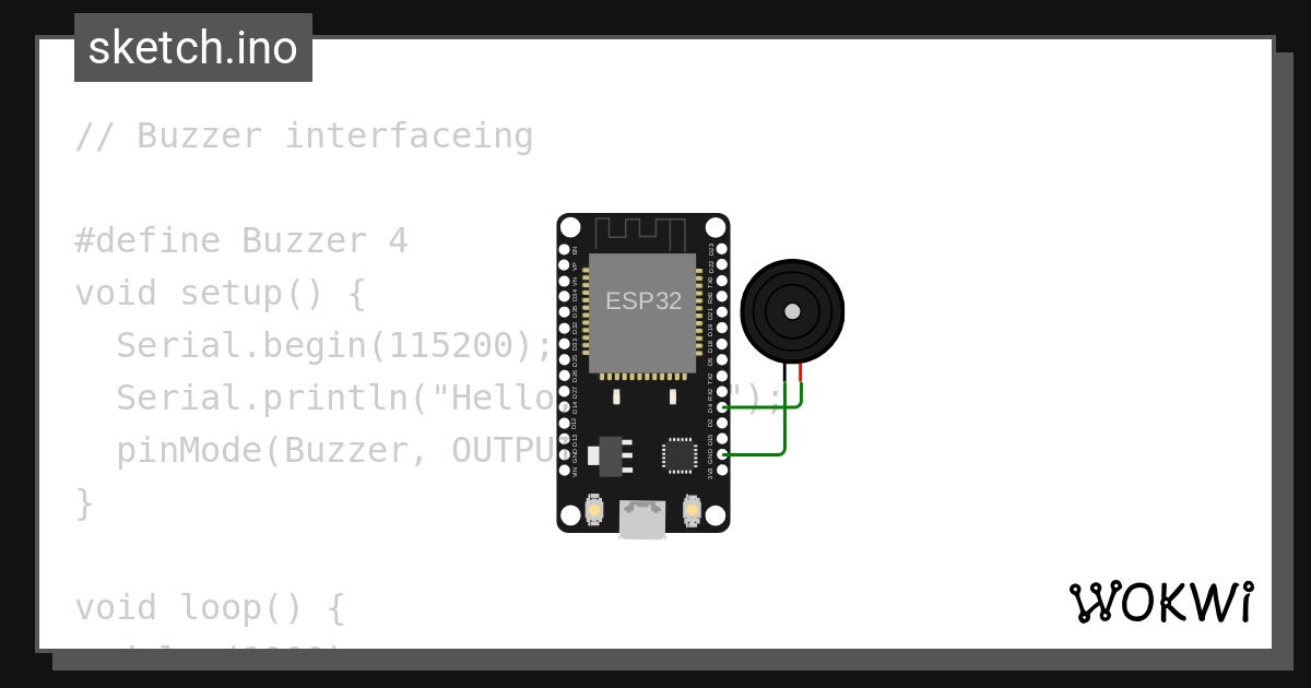 Buzzer Test Wokwi Esp32 Stm32 Arduino Simulator 8721