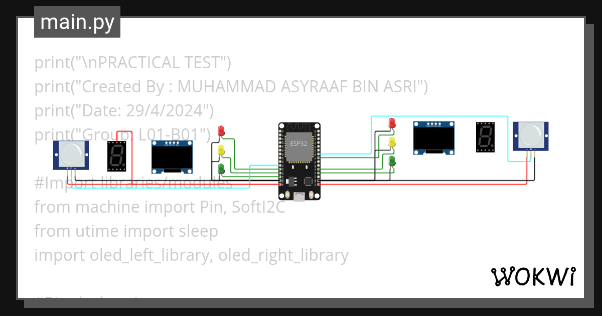 Traffic Control 12 - Wokwi ESP32, STM32, Arduino Simulator